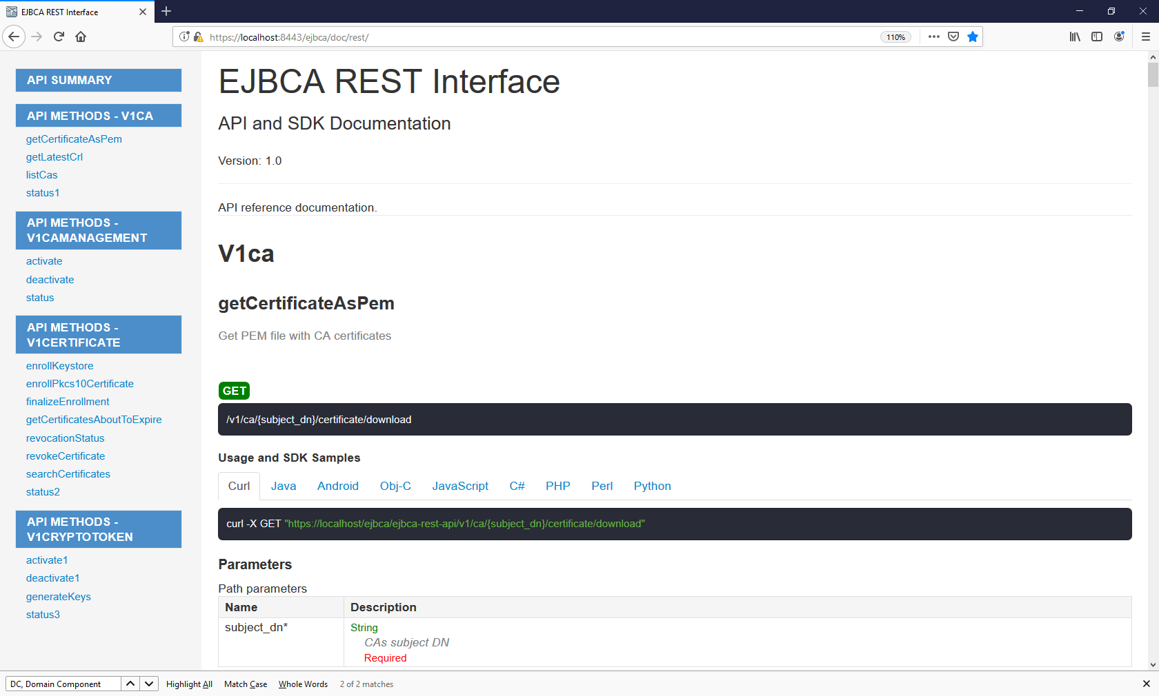 EJBCA REST Interface