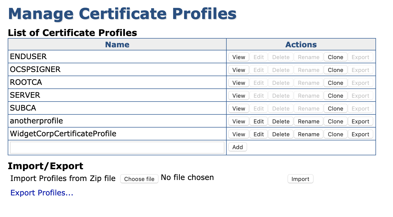 Managing Certificate Profiles
