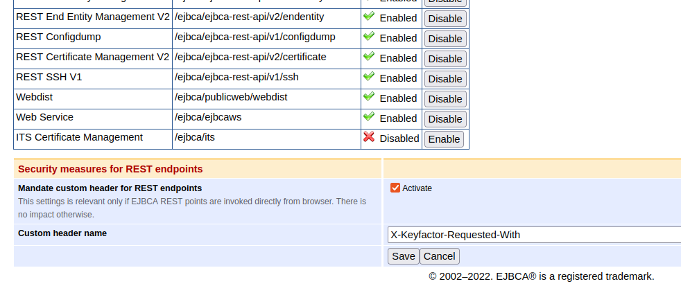 EJBCA REST Interface