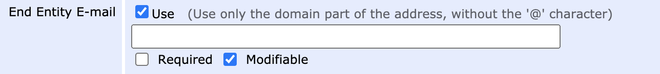 End Entity Profiles Fields