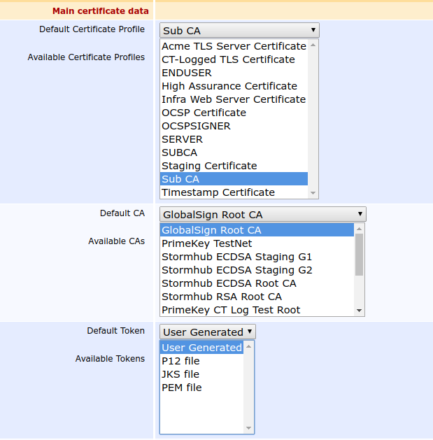 Signing an External CA