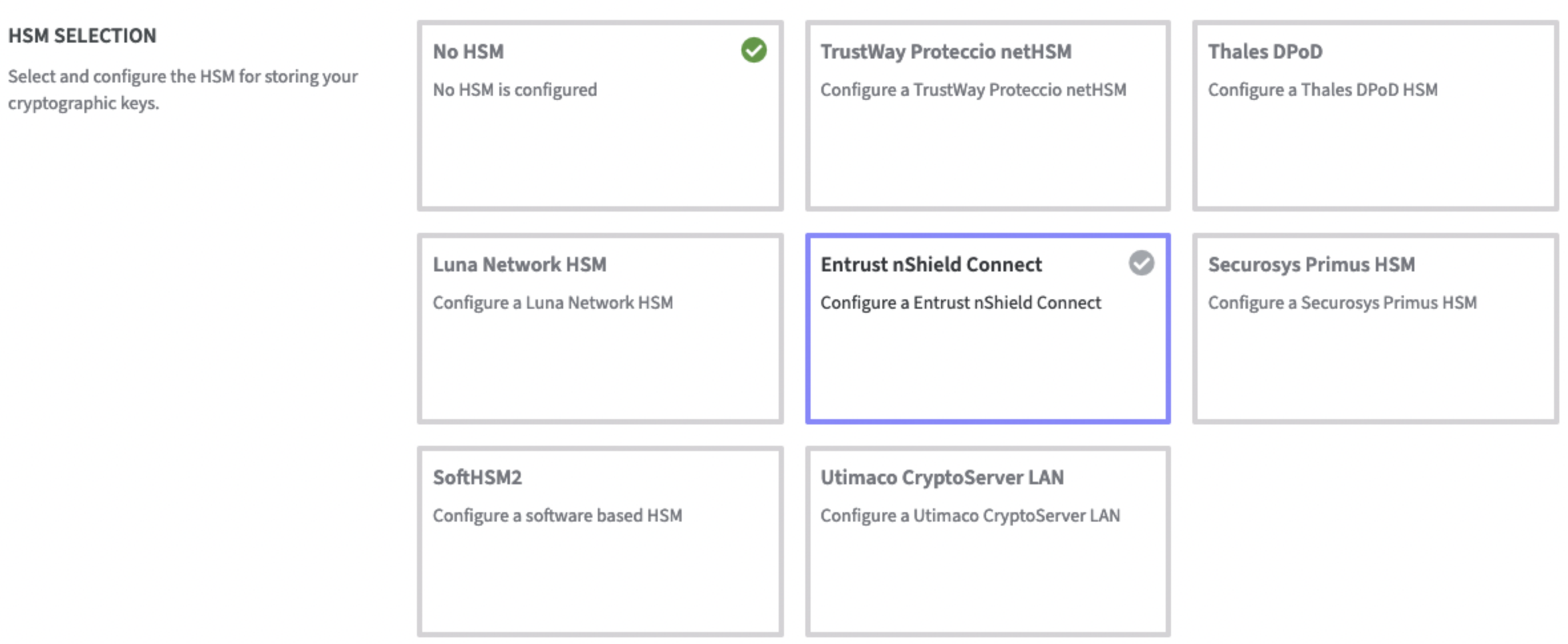 Security: Entrust nShield HSM