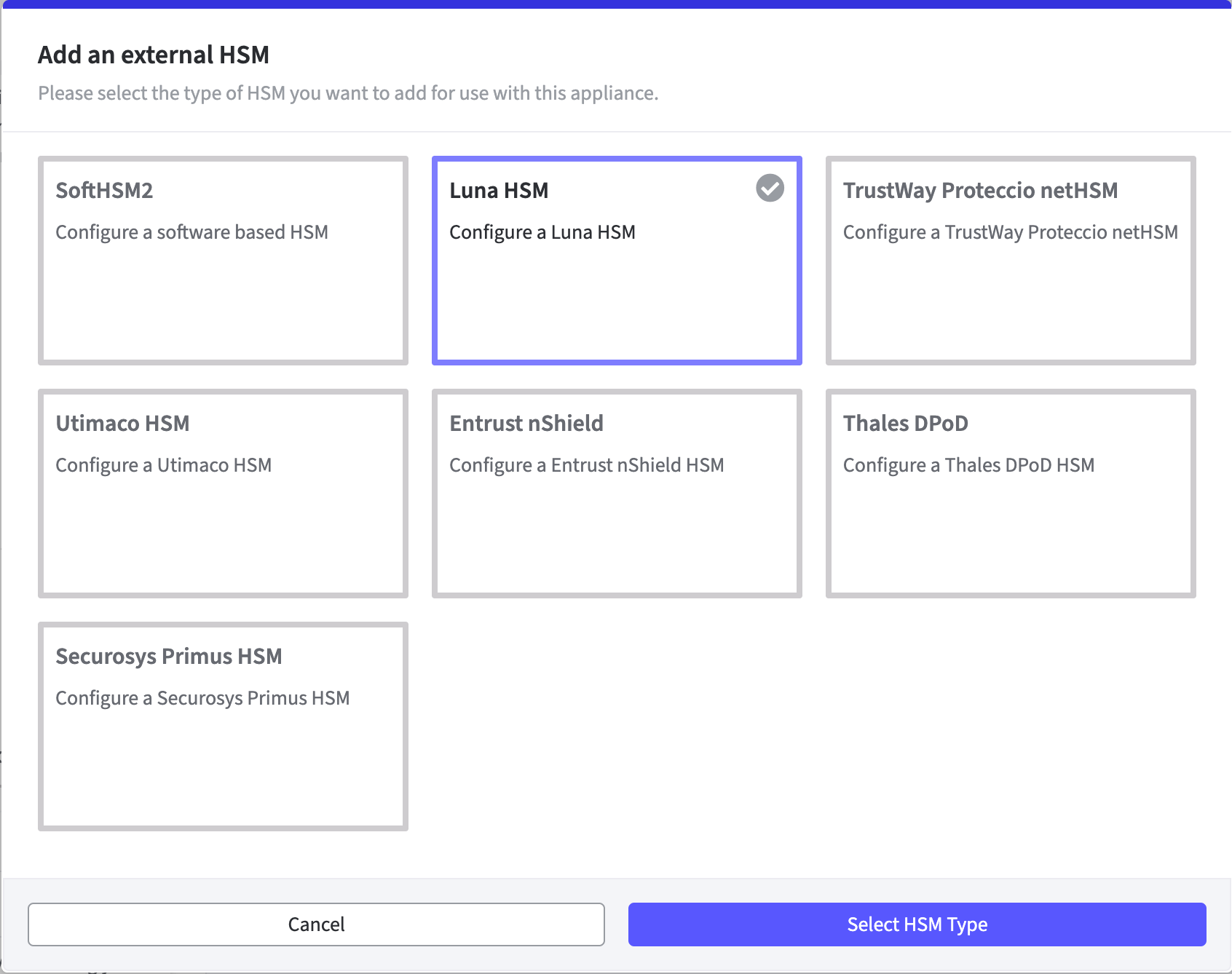 Security: Configuring a Luna HSM