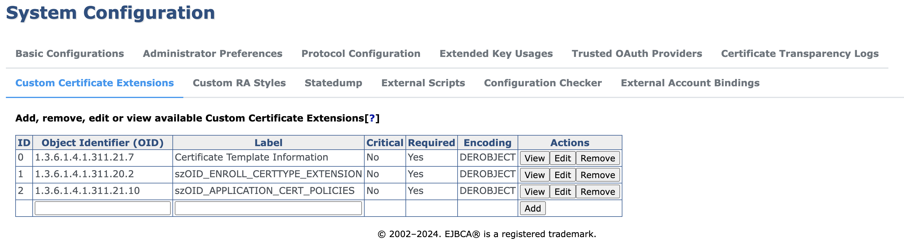 Part 3a: EJBCA Configuration