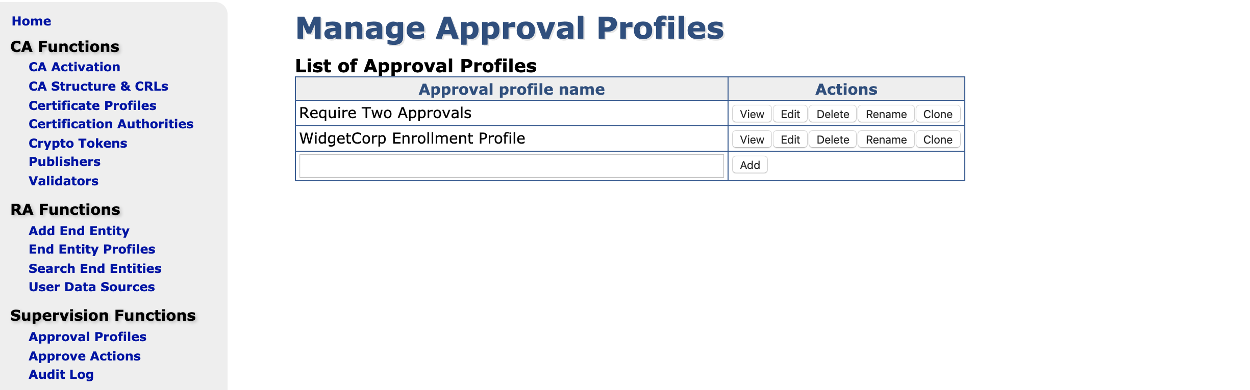 Approval Profiles